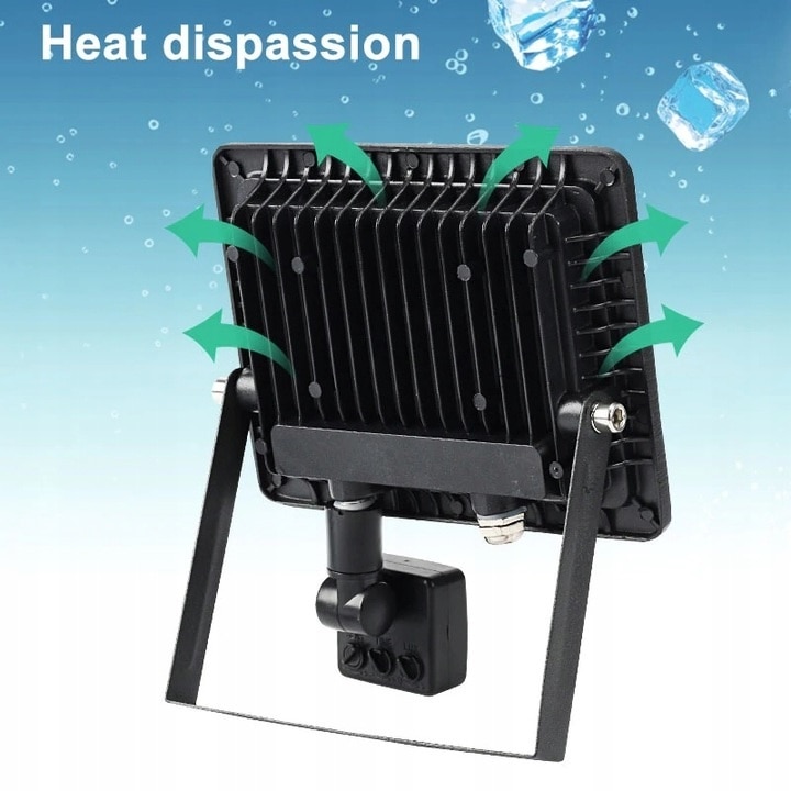 Proiector halogen LED 300 W cu senzor de miscare - Negru - eMAG.ro