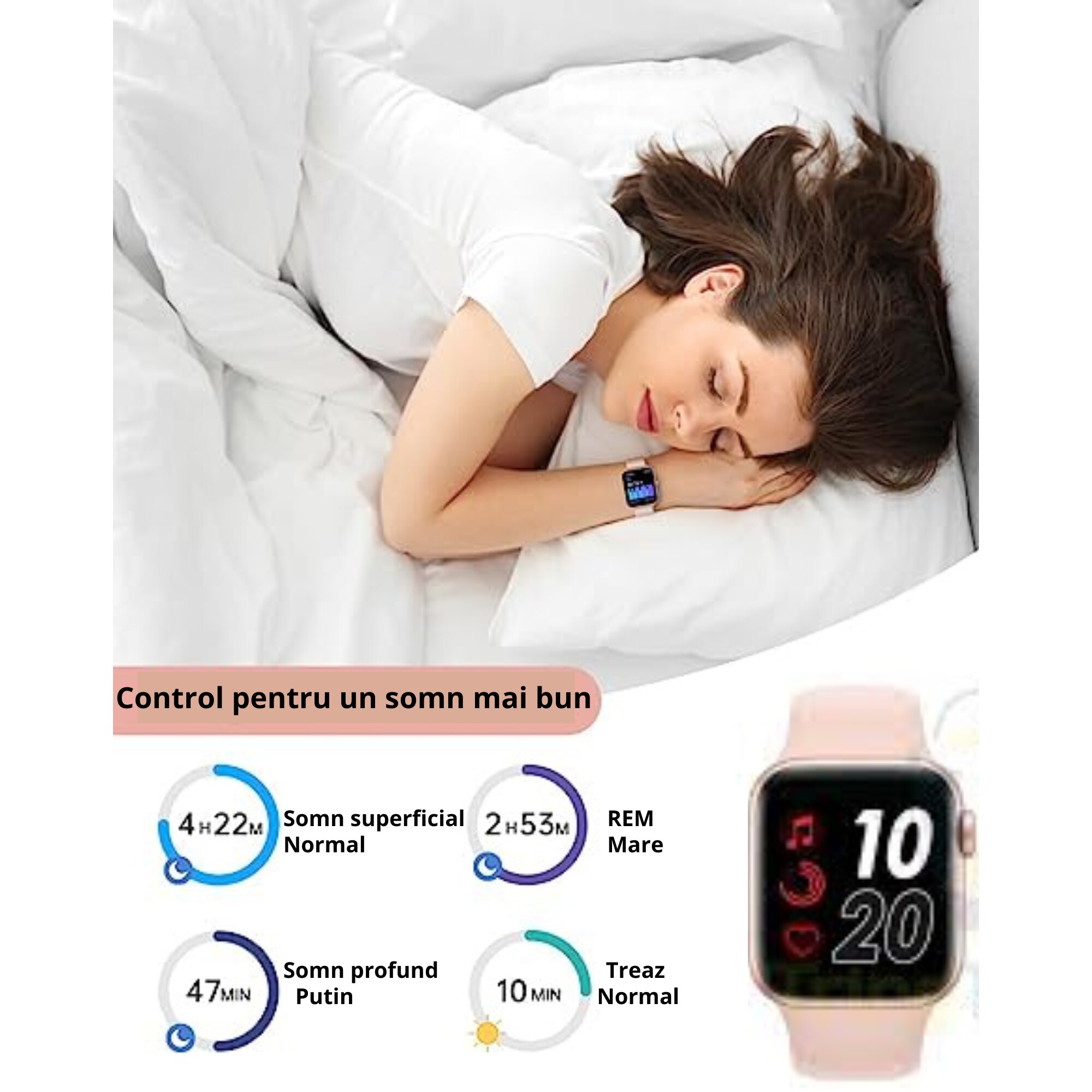 Ceas SmartWatch T55 Pro Max MAttiRON™, 1.44" HD Touch Display, Control ...