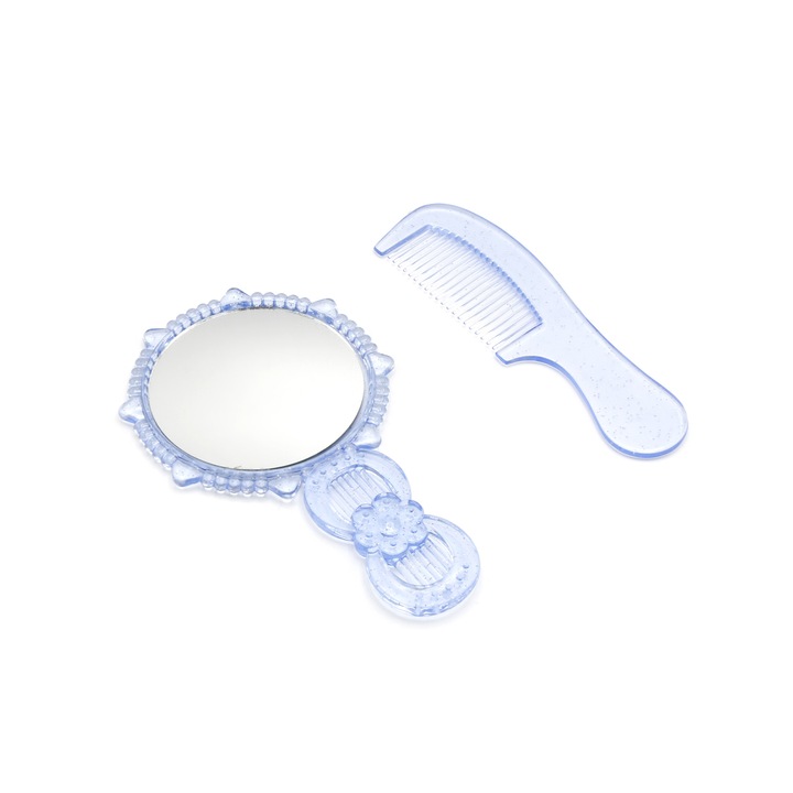 Set pieptene de par si oglinda - Blue - eMAG.ro