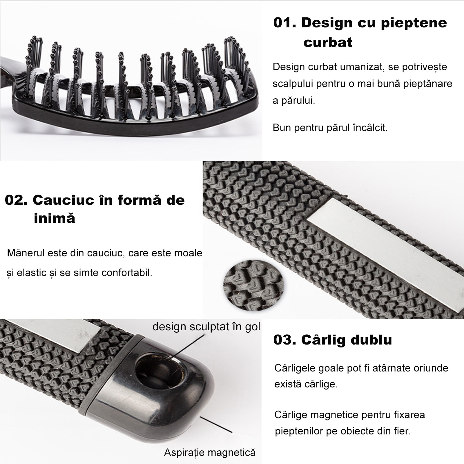 Perie de par, Perii naturali de mistret, pentru parul ondulat umed si ...