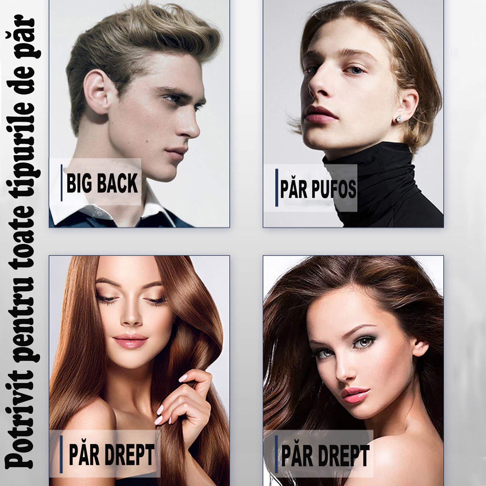 Perie de par, Perii naturali de mistret, pentru parul ondulat umed si ...