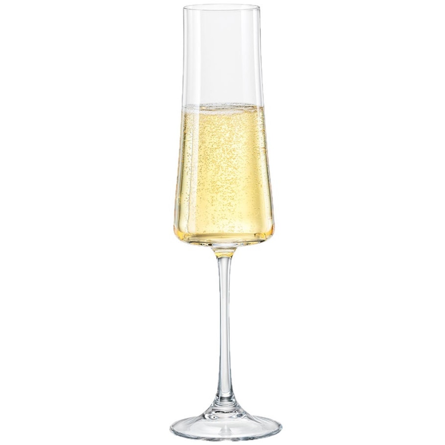 Set 6 pahare de sampanie, Bohemia, Cristal, 210 ml, Transparent - eMAG.ro