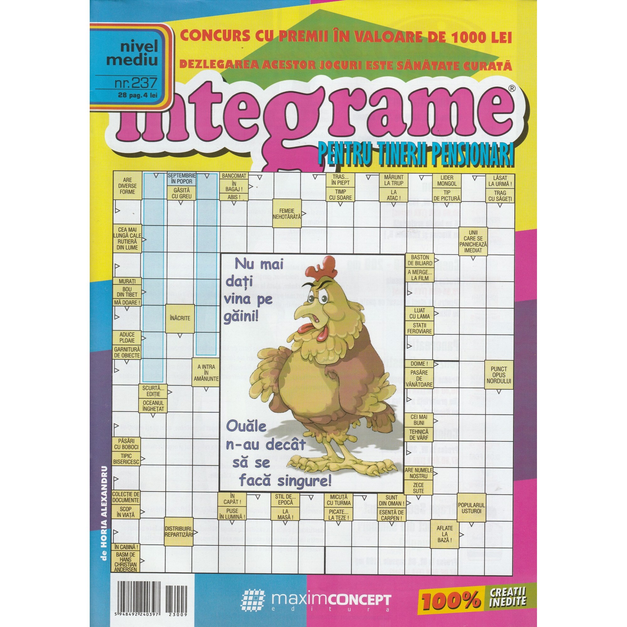 Integrame pentru pensionari 237 - nivel mediu, editura Maxim - eMAG.ro