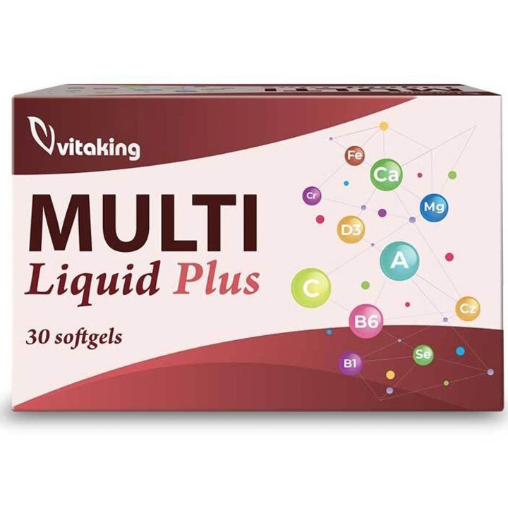 Multivitamin Lichid cu minerale, Ginseng si Luteina, Vitaking, 30 ...