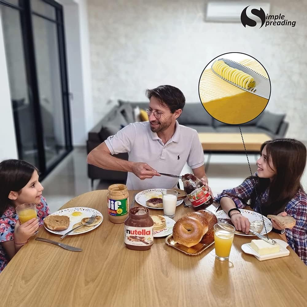 Set de 2 cutite din inox pentru intins unt, ciocolata sau gem, 3 ...