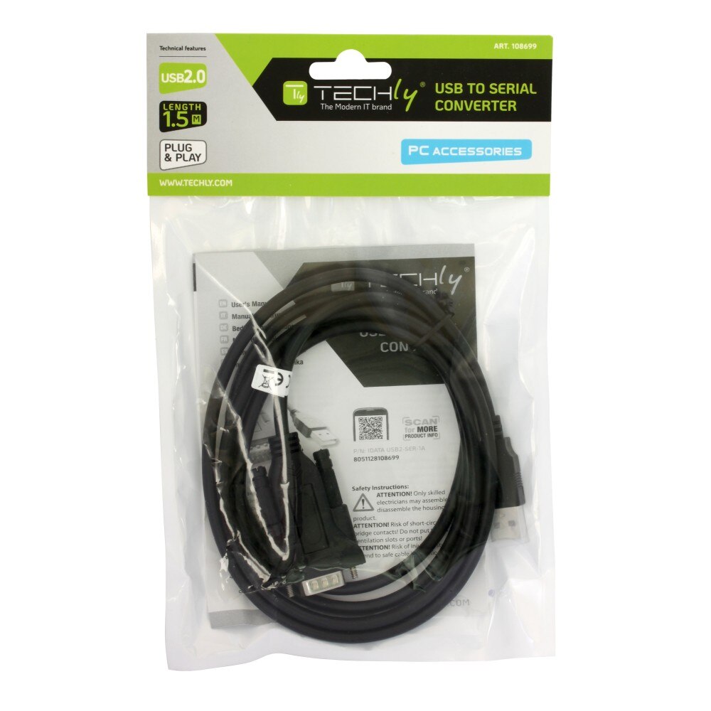 Convertor USB 2.0 to Serial RS-232, contacte aurite, 1.5M, Techly - eMAG.ro