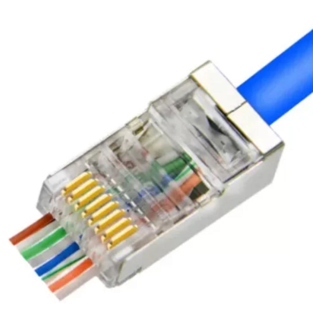 Set 100 buc Conectori RJ45 EZ Pass Through, FTP Cat6, DataLink, OD: 1. ...