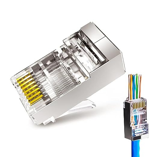 Set 100 buc Mufa RJ45 Pass Through, FTP Cat5e, OD:1.00 mm DataLink (KDS ...
