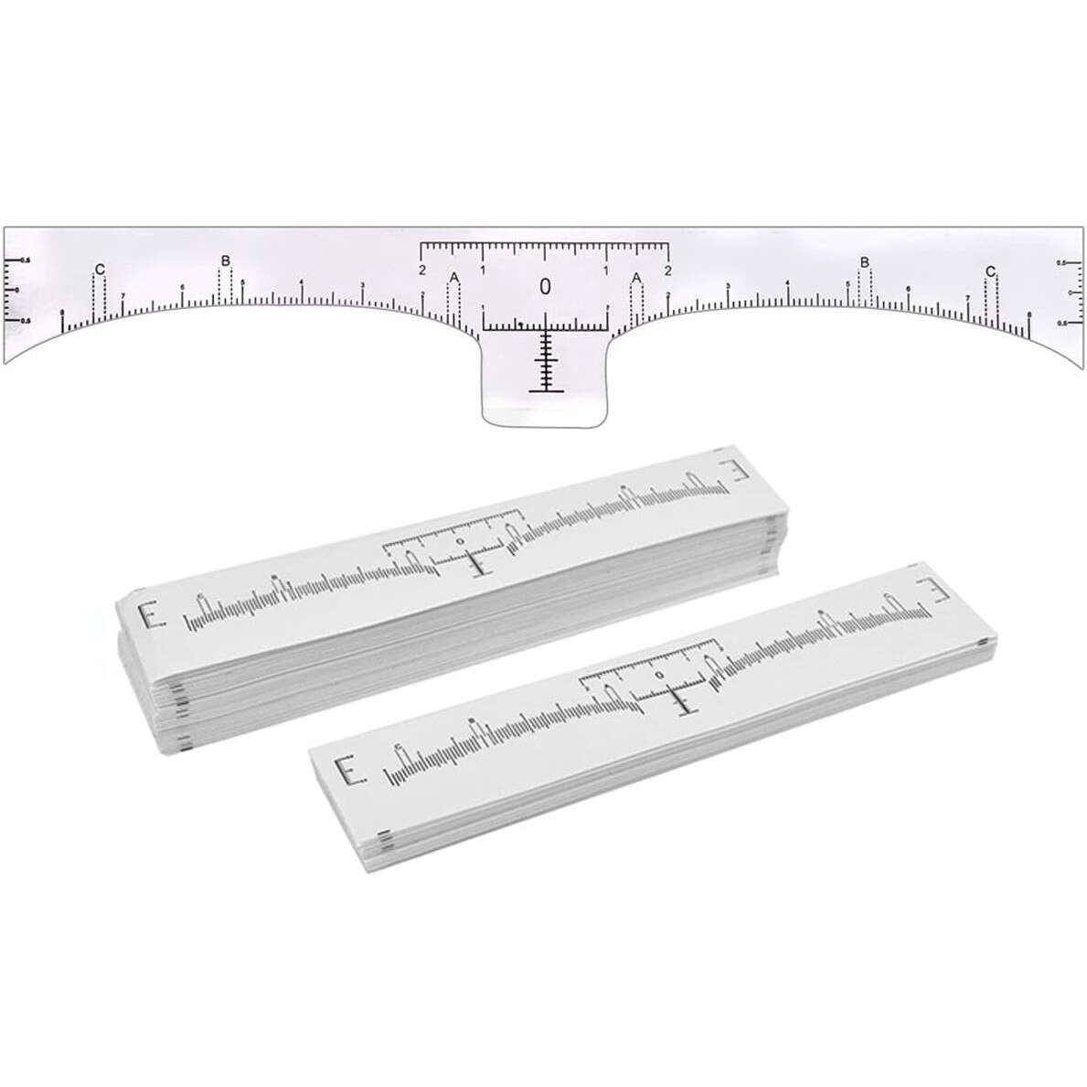 Sablon pentru sprancene, Sunmostar, Carton, 18x2.2 cm, Alb/Negru, 100 ...