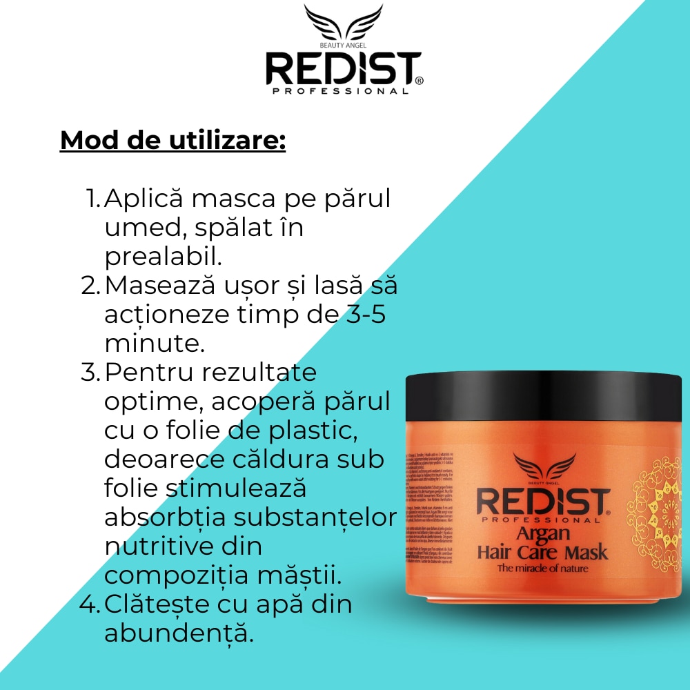 Set Profesional cu Argan, Redist, sampon 1000 ml, masca 500 ml - eMAG.ro