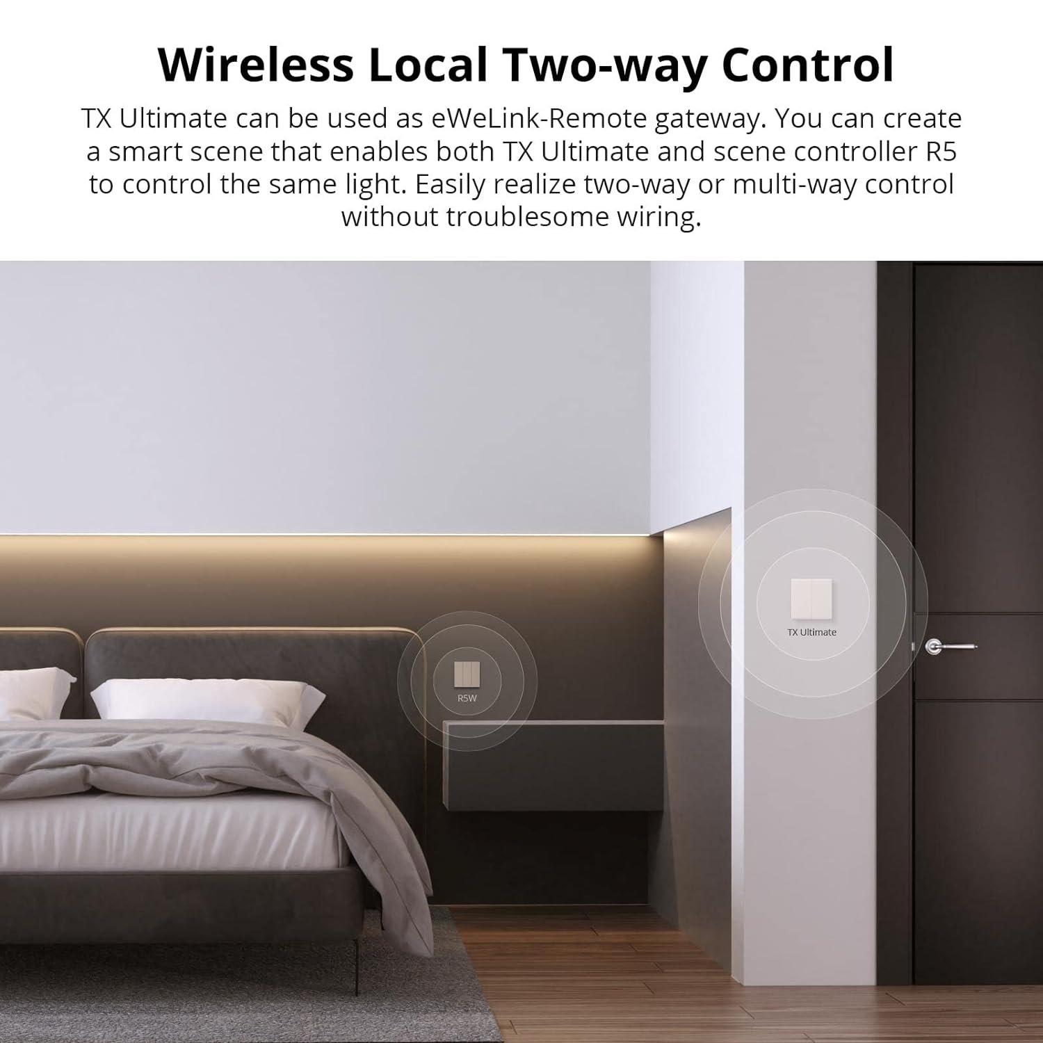 Intrerupator inteligent Sonoff T5-3C-86, Wi-Fi, cu full touch, 3 canale ...