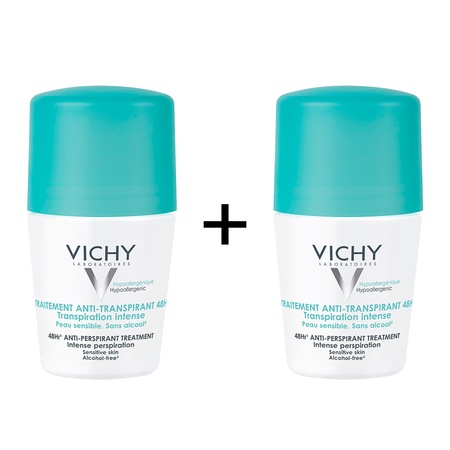 Pachet Deodorant roll-on antiperspirant Vichy cu parfum impotriva ...