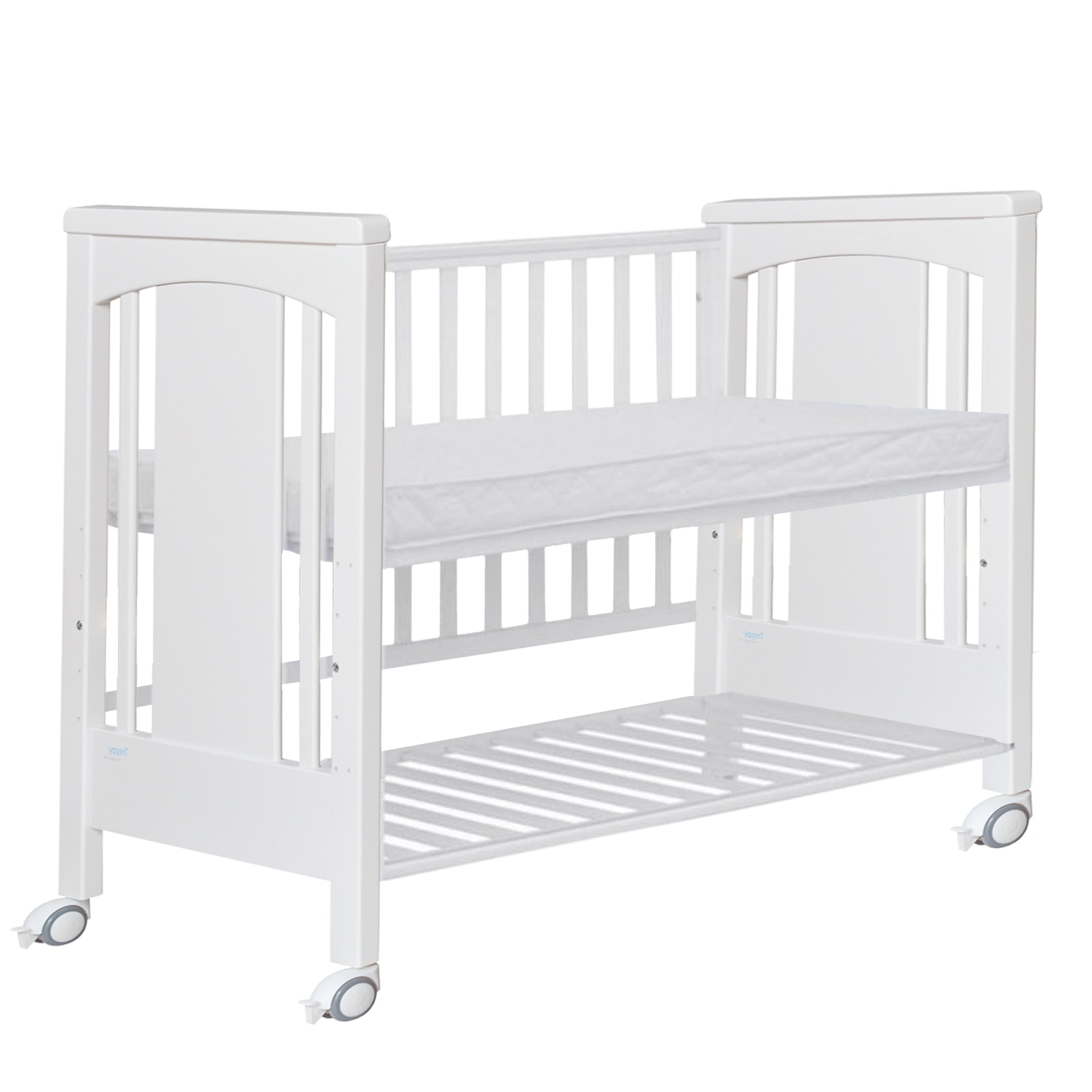 Patut co-sleeping 120x60 cu laterala culisanta total si roti Treppy ...