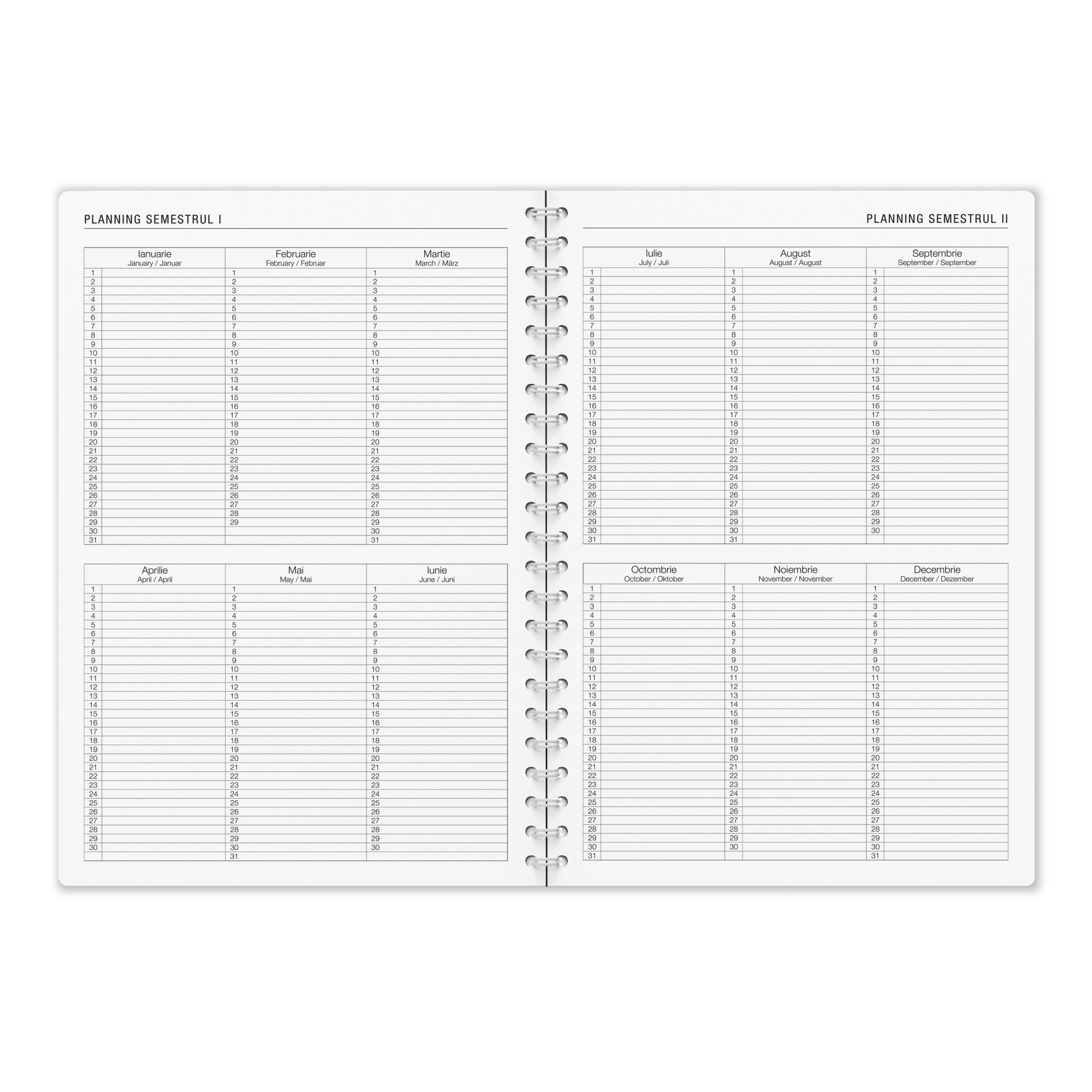 Agenda A4 nedatata spirala, 208 pagini, interior cu puncte, coperta ...