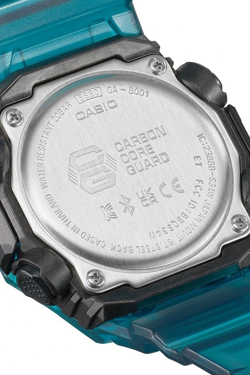 Casio, Ceas cu o curea de plastic G-Shock, Negru, Albastru acvamarin ...