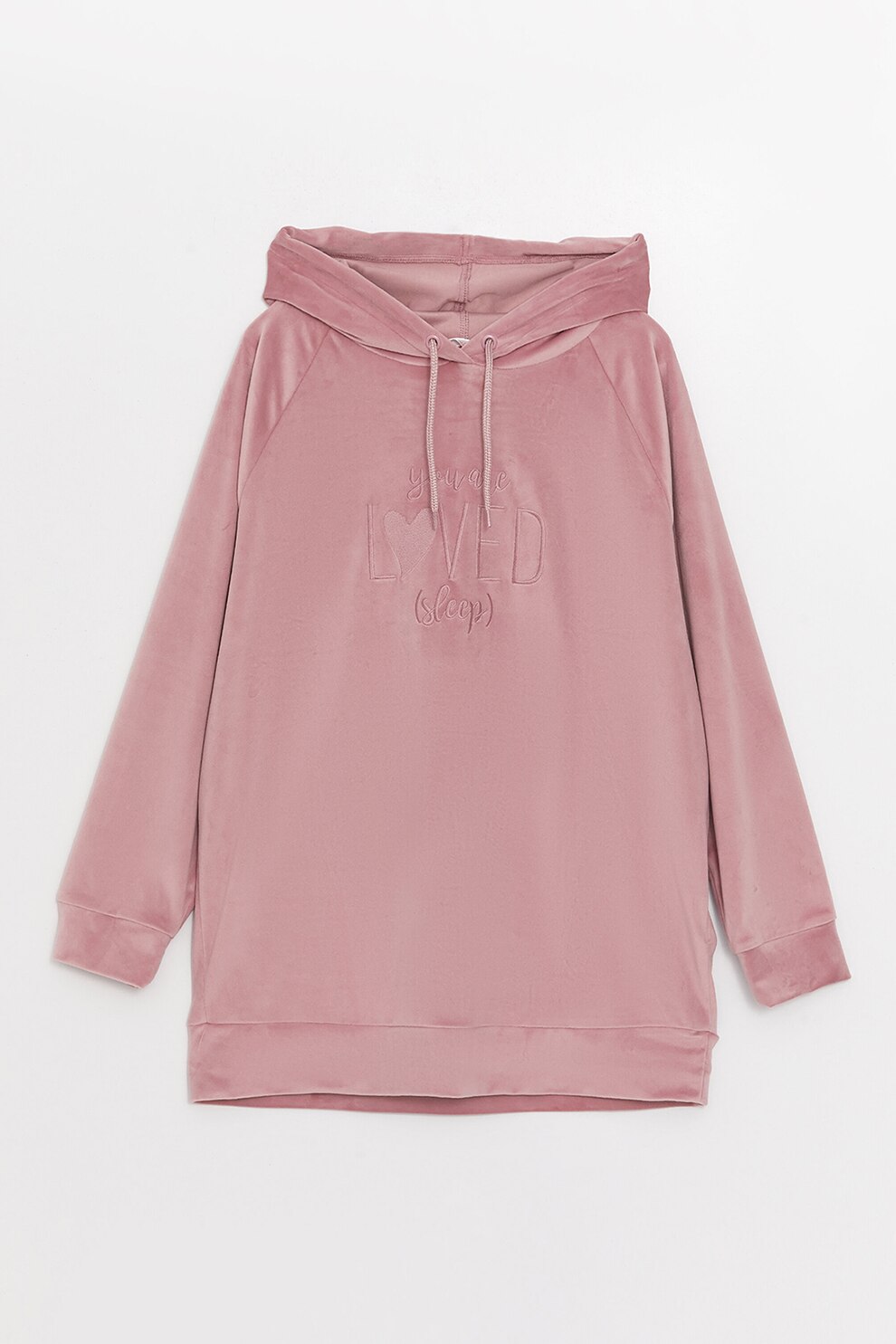 LC WAIKIKI, Hanorac de pijama cu aspect de catifea, Roz prafuit, XL ...