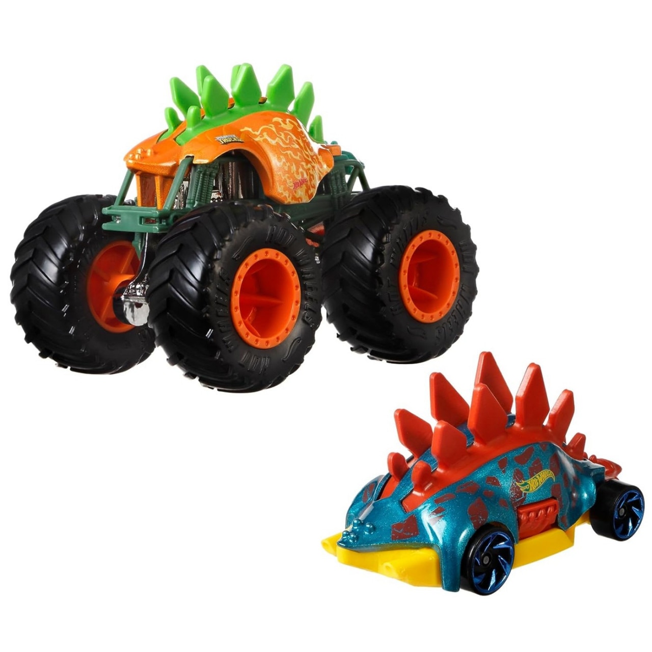 Set 2 masinute metalice Hot Wheels Monster Truck, Motosaurus - eMAG.ro