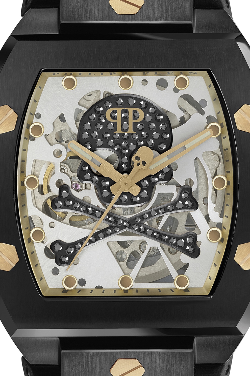 Philipp Plein, Ceas automatic cu o curea din silicon, Negru - eMAG.ro