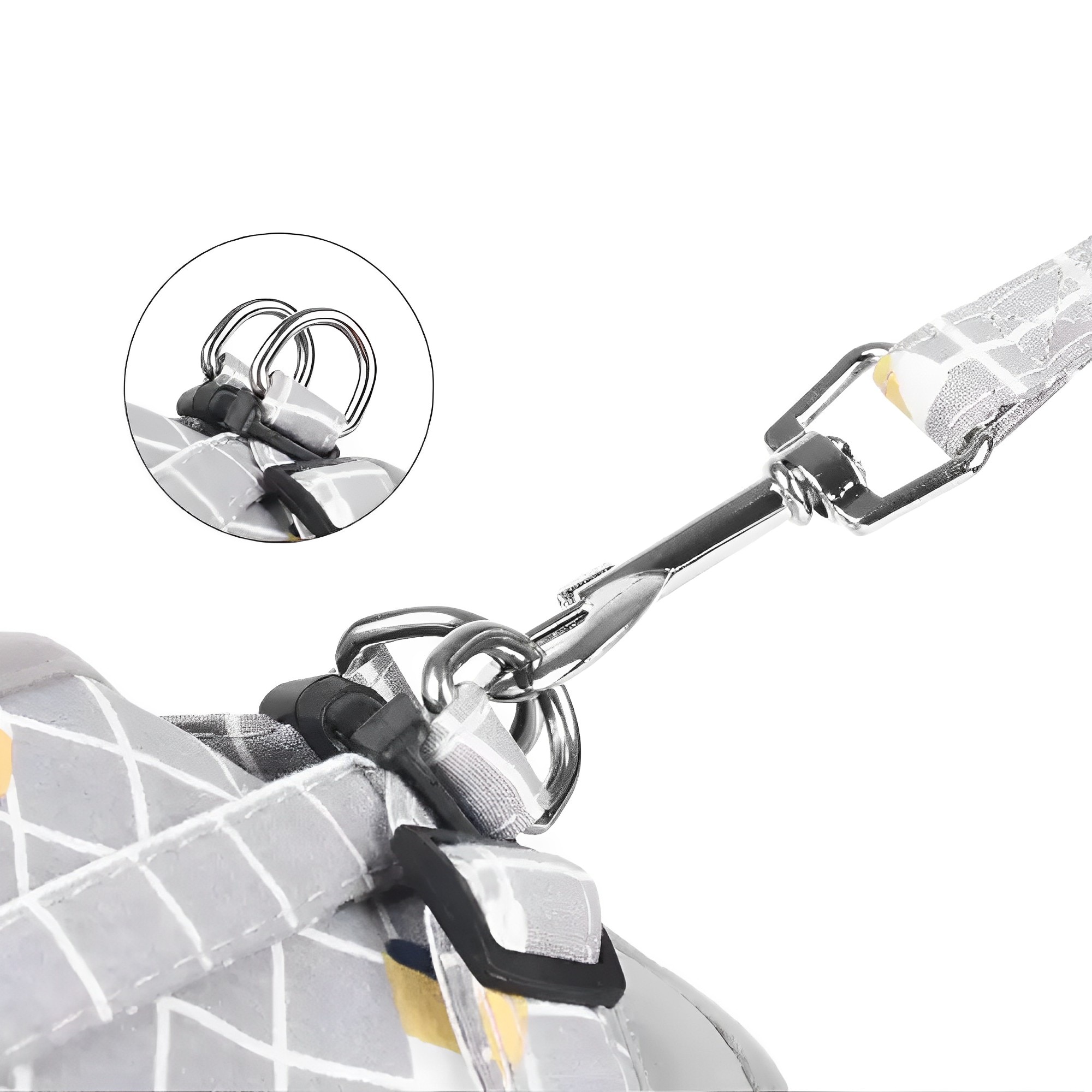 Set ham cu lesa Alimar, gri, pentru caini si pisici, cu banda ...