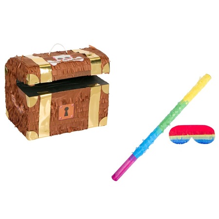 Pinata in forma Cufar secret cu bata si ochelari, VENITIVO®, din carton ...