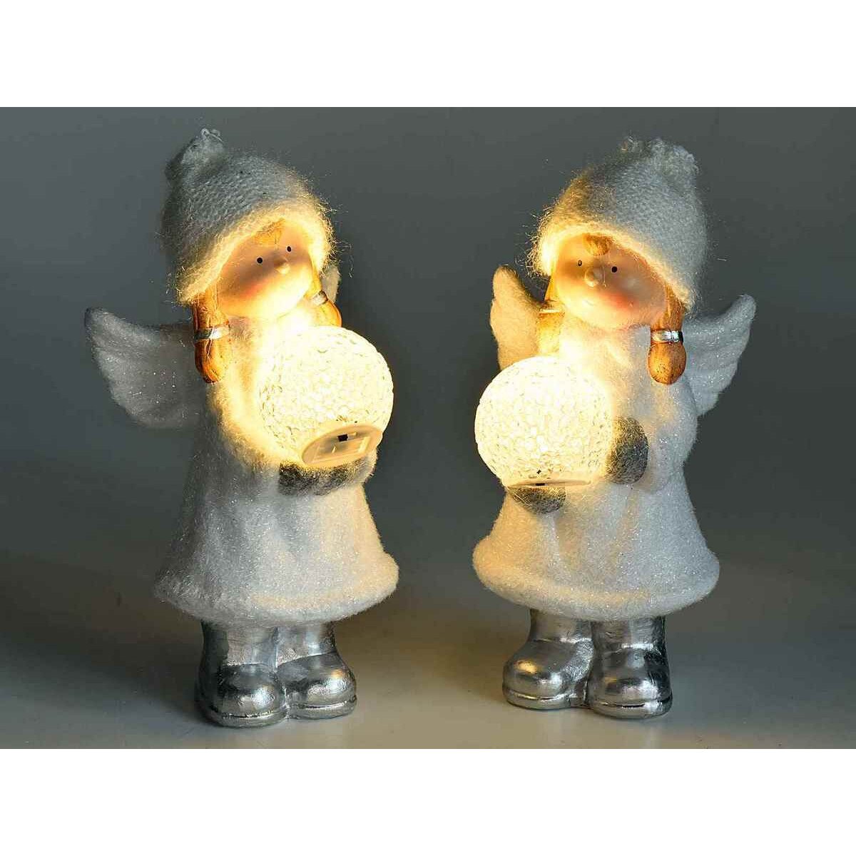 Set 2 figurine Inger ceramica cu led 11x12x23.5 cm - eMAG.ro
