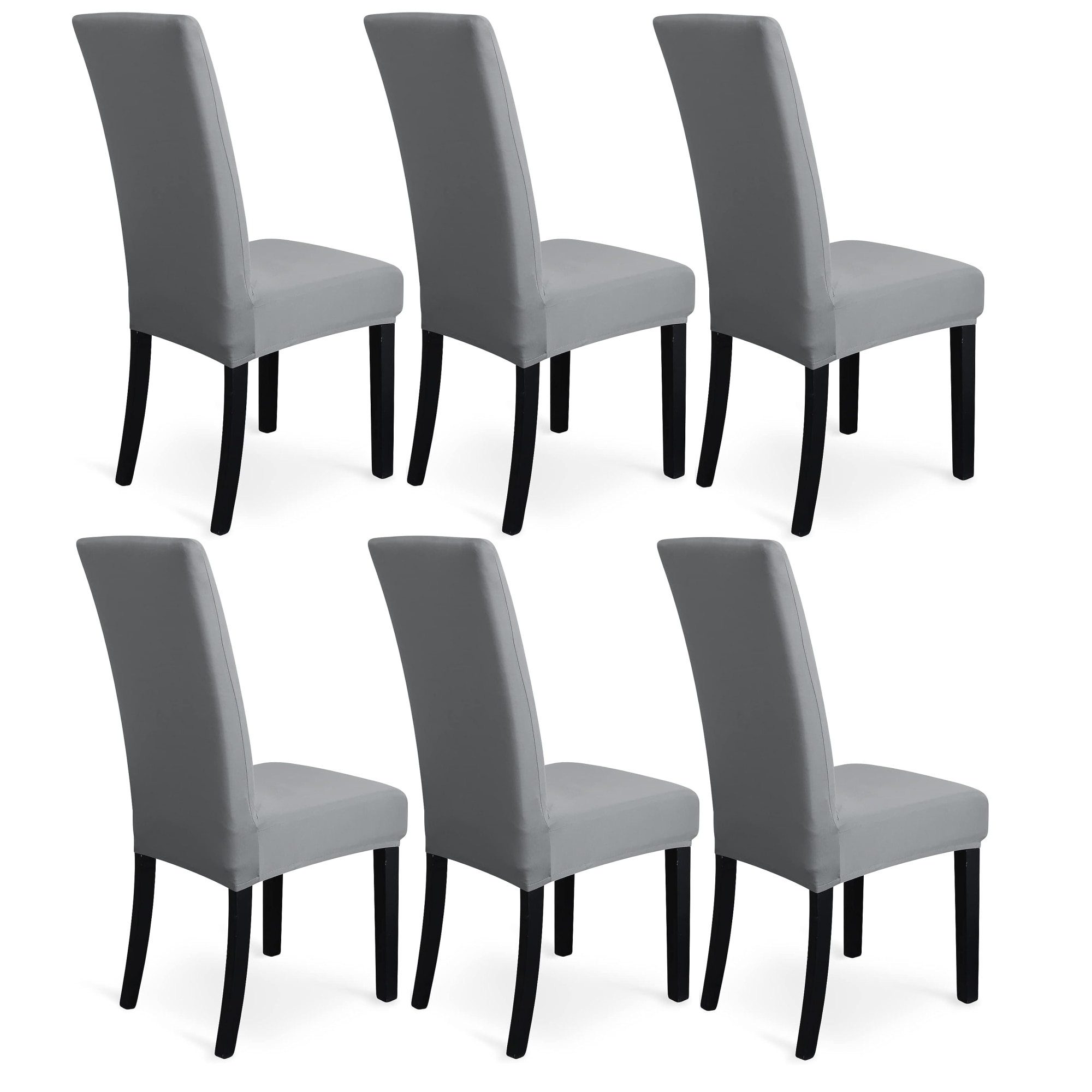 Set 6 Huse Scaun Universale GALAXIA®, Elastice, Din Elastan, Gri - eMAG.ro