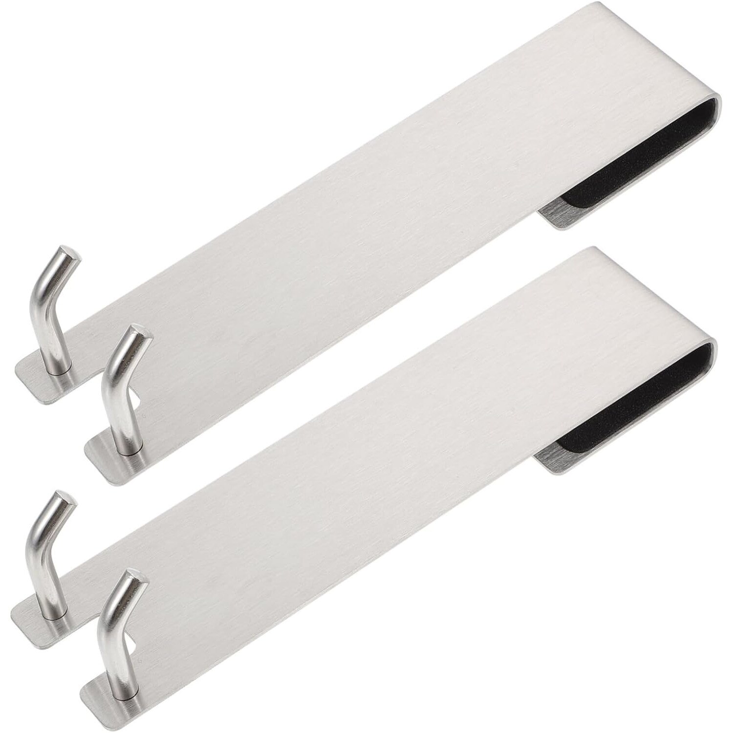Set 2 carlige agatatoare pe usa baie, dormitor, Aisdelu®, Inox, 18x4.2 ...