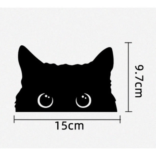 Autocolant pentru masina cap de pisica, Sunmostar, 15x9.7cm, Negru ...