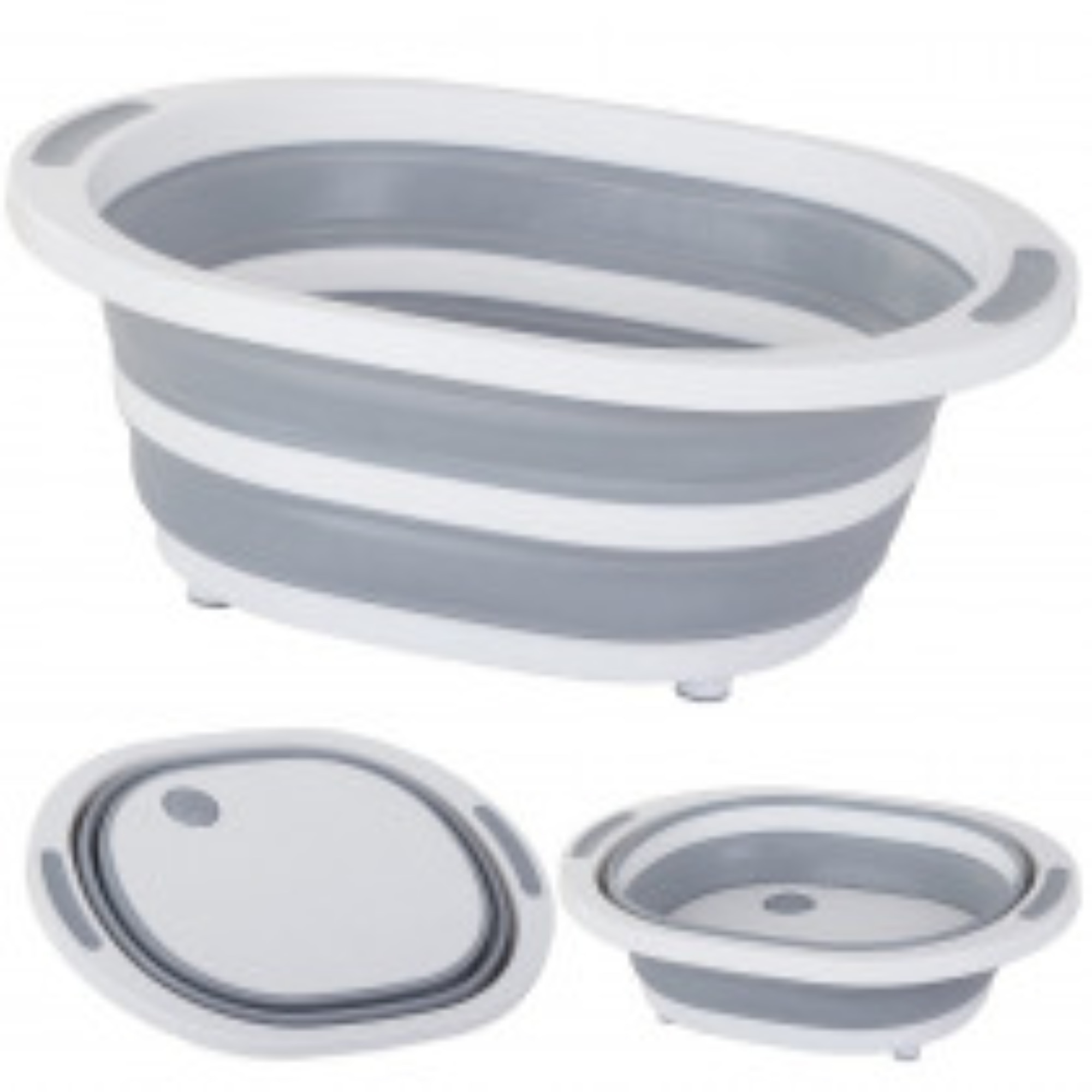 Lighean pliabil cu scurgere, Slicon/Plastic, Alb, 5 litri, Verk, 40 cm ...
