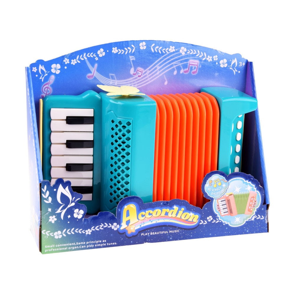 Acordeon pentru copii, Ramiz, Plastic, volum reglabil, 23 cm x 12.5 cm ...