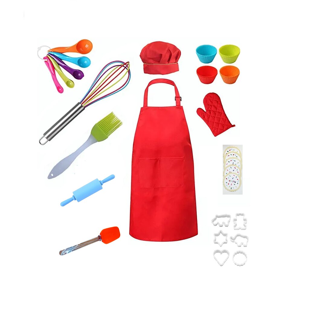 Set instrumente pentru gatit copii, SUGAR LOVE, Textil/Silicon ...
