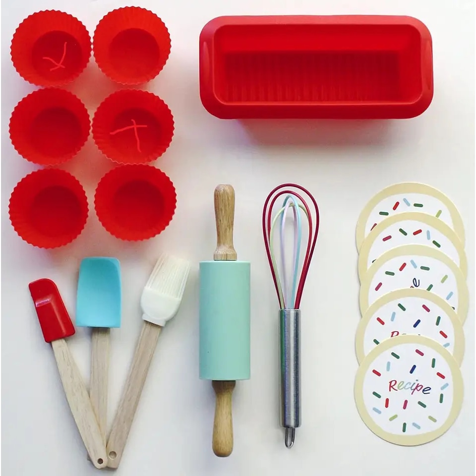 Set instrumente gatit, SUGAR LOVE, Silicon/Lemn/Inox, Multicolor, 17 ...