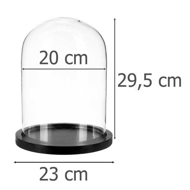 Glob din sticla, 23 cm, transparent-negru - eMAG.ro