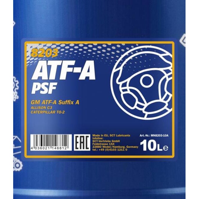 Ulei transmisie automata MANNOL ATF-A PSF, volum 10 litri, mineral ...