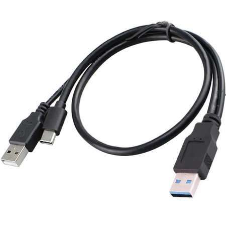 Cablu USB dual A (usb3 date + usb2 alimentare) la USB 3.1 Type-c tata ...