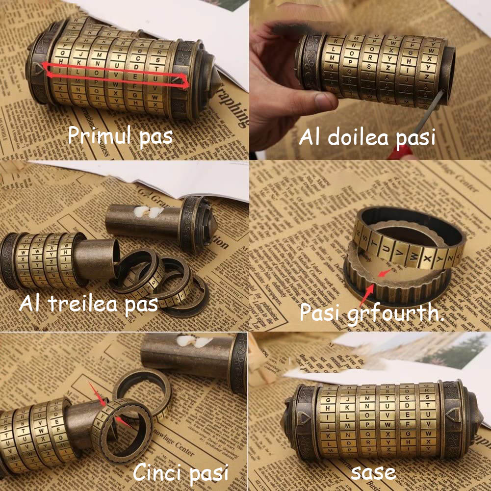 Puzzle Leonardo da Vinci, sundiguer, Cryptex Code, Safe Box, 12 ani ...