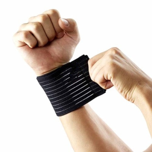 Bandaj elastic pentru incheietura mainii, Sunmostar, Textil, Negru ...
