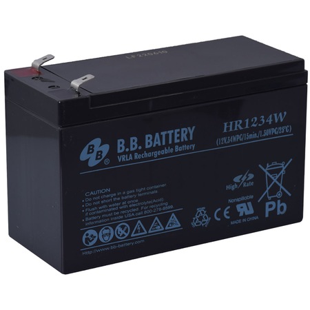 Acumulator plumb acid BB Battery, 12V 8.5AH, HR1234W, VRLA AGM, UPS ...