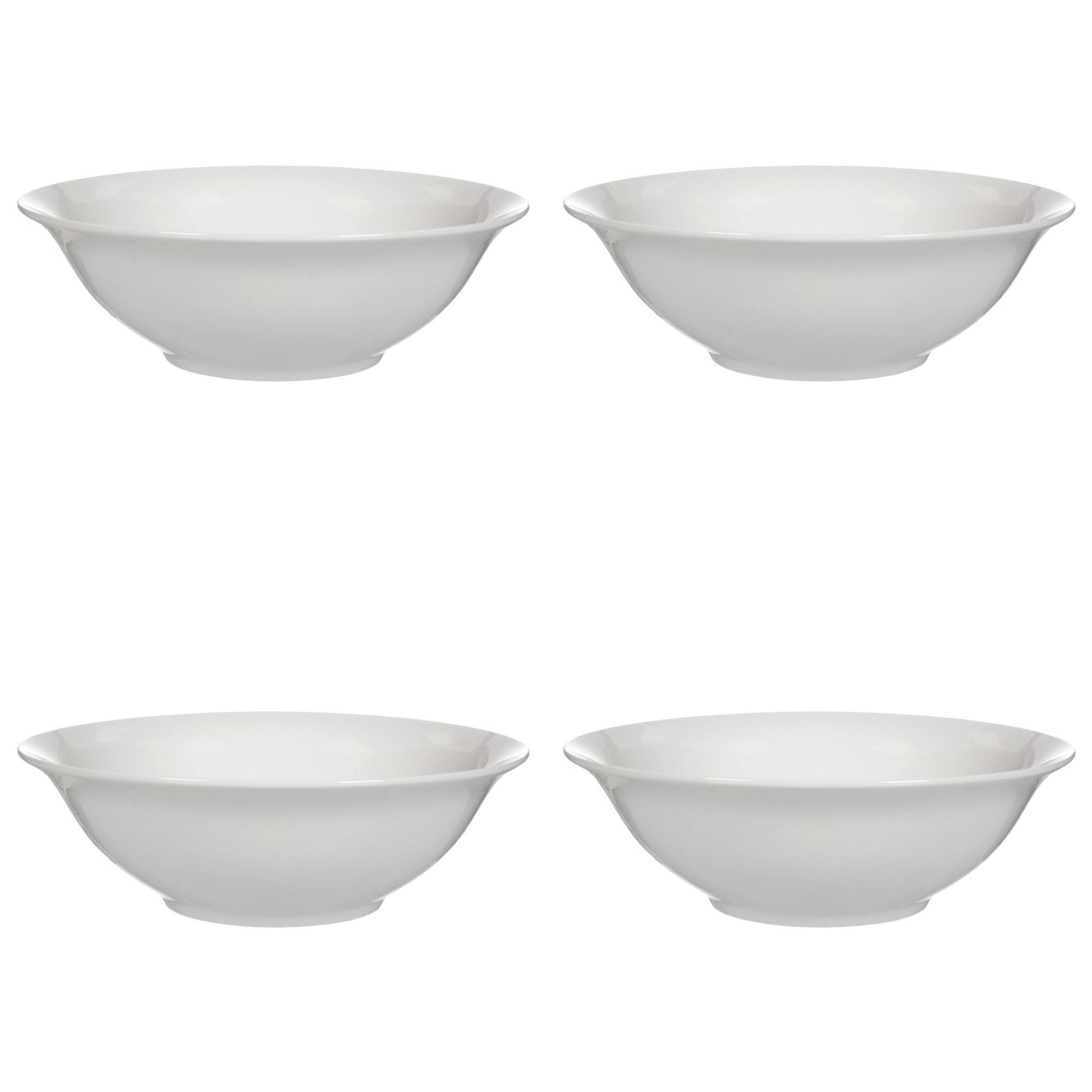 Set boluri supa, 4 piese, 650 ml, Portelan, Alb - eMAG.ro