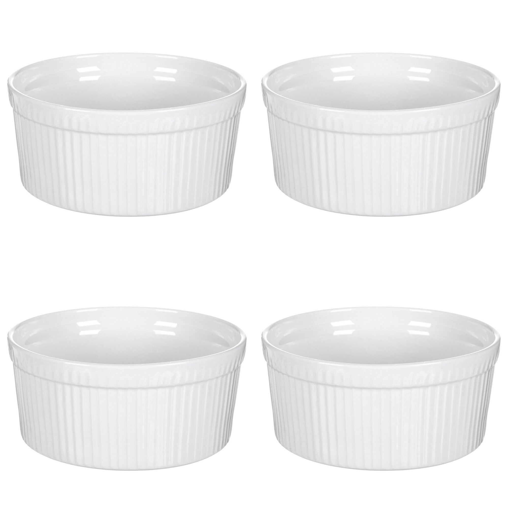 Set boluri, 4 piese, 170 ml, Portelan, Alb - eMAG.ro