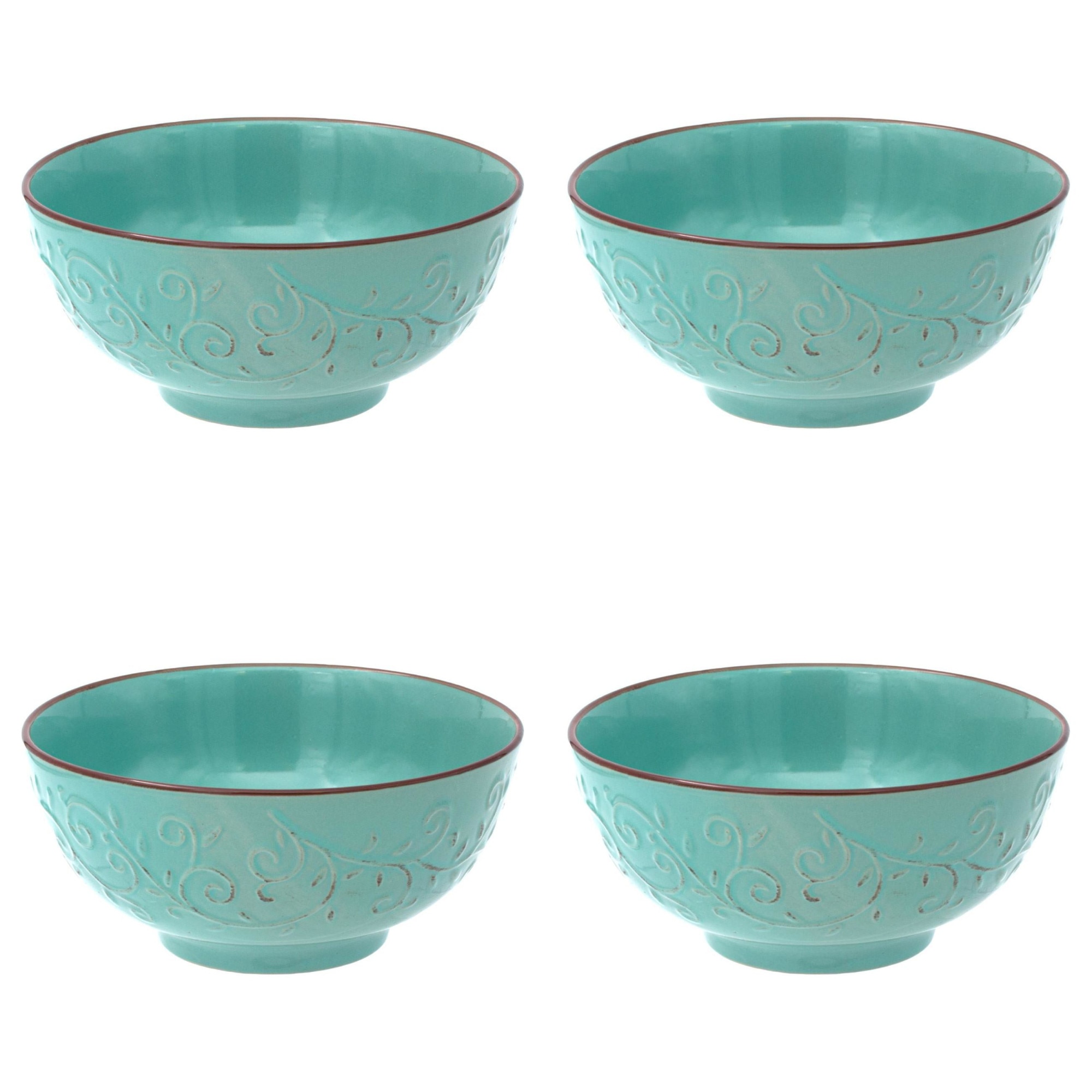 Set boluri, 4 piese, 1L, Ceramica, Petrol - eMAG.ro