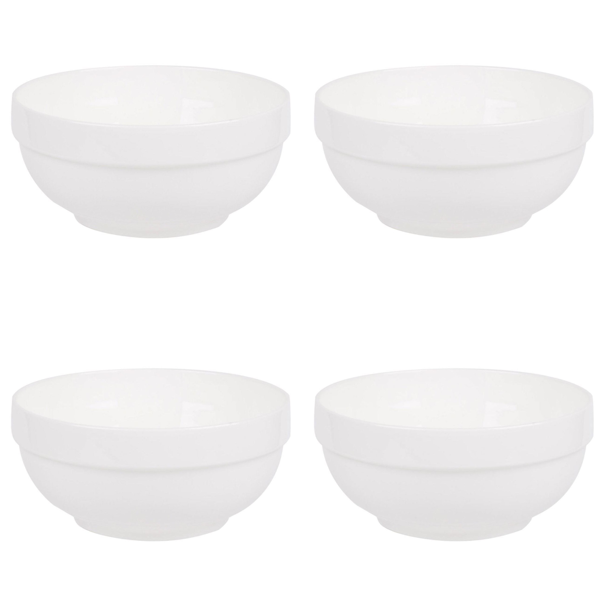 Set boluri, 4 piese, 1.2 l, Portelan, Alb - eMAG.ro