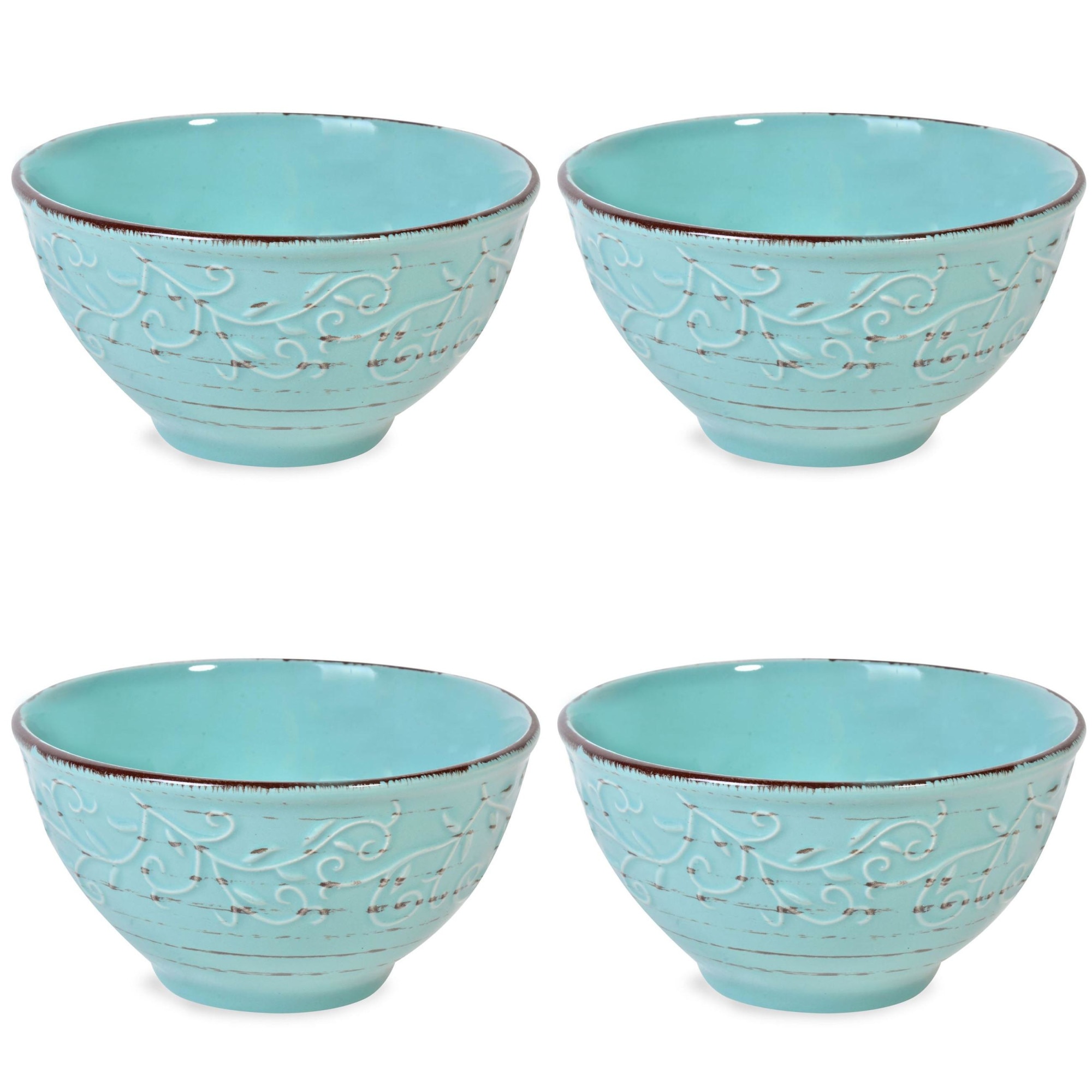 Set boluri, 4 piese, 750 ml, Ceramica, Petrol - eMAG.ro