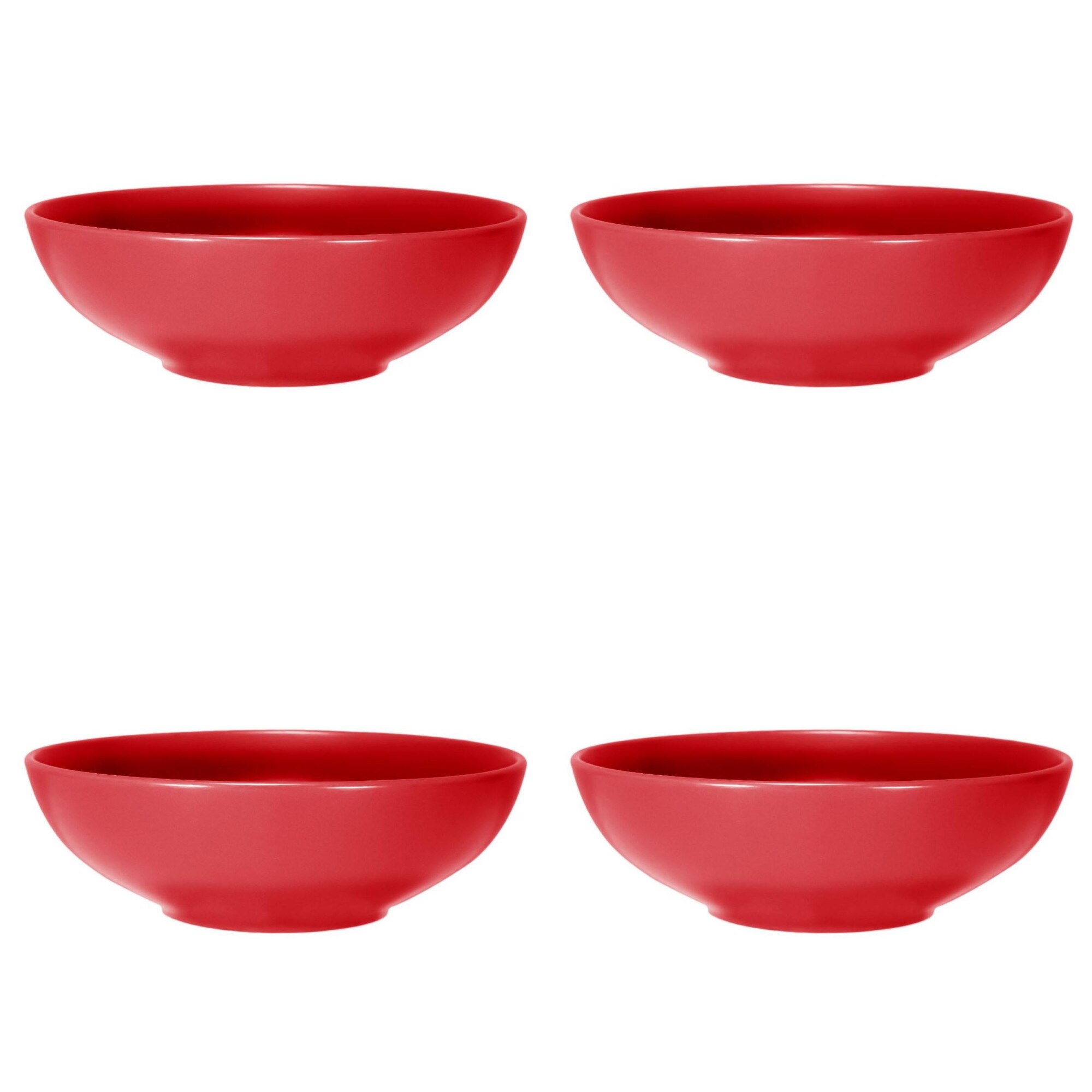 Set boluri, 4 piese, 600 ml, Ceramica, Rosu - eMAG.ro