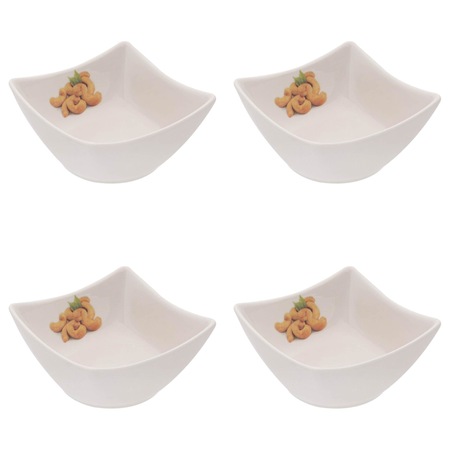 Set boluri, 4 piese, 200 ml, Portelan, Alb mat - eMAG.ro