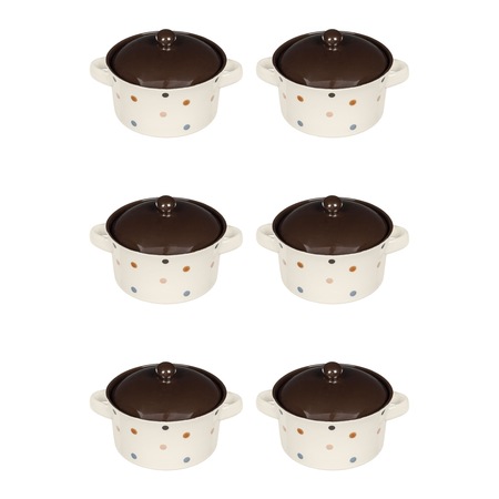 Set boluri supa, 6 piese, 650 ml, Ceramica, Bej print - eMAG.ro