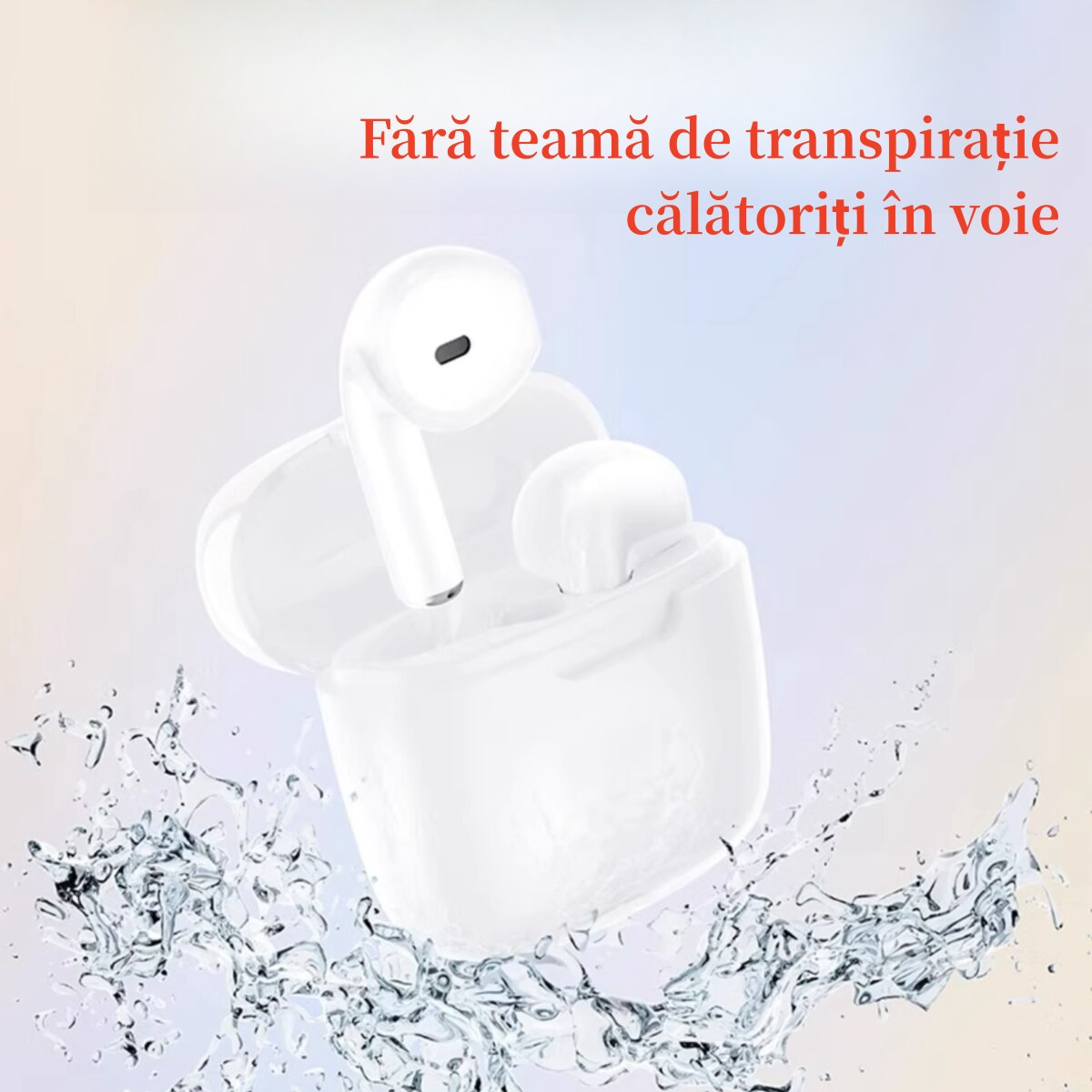 Casti Bluetooth fara fir, in ureche, universale, control tactil ...
