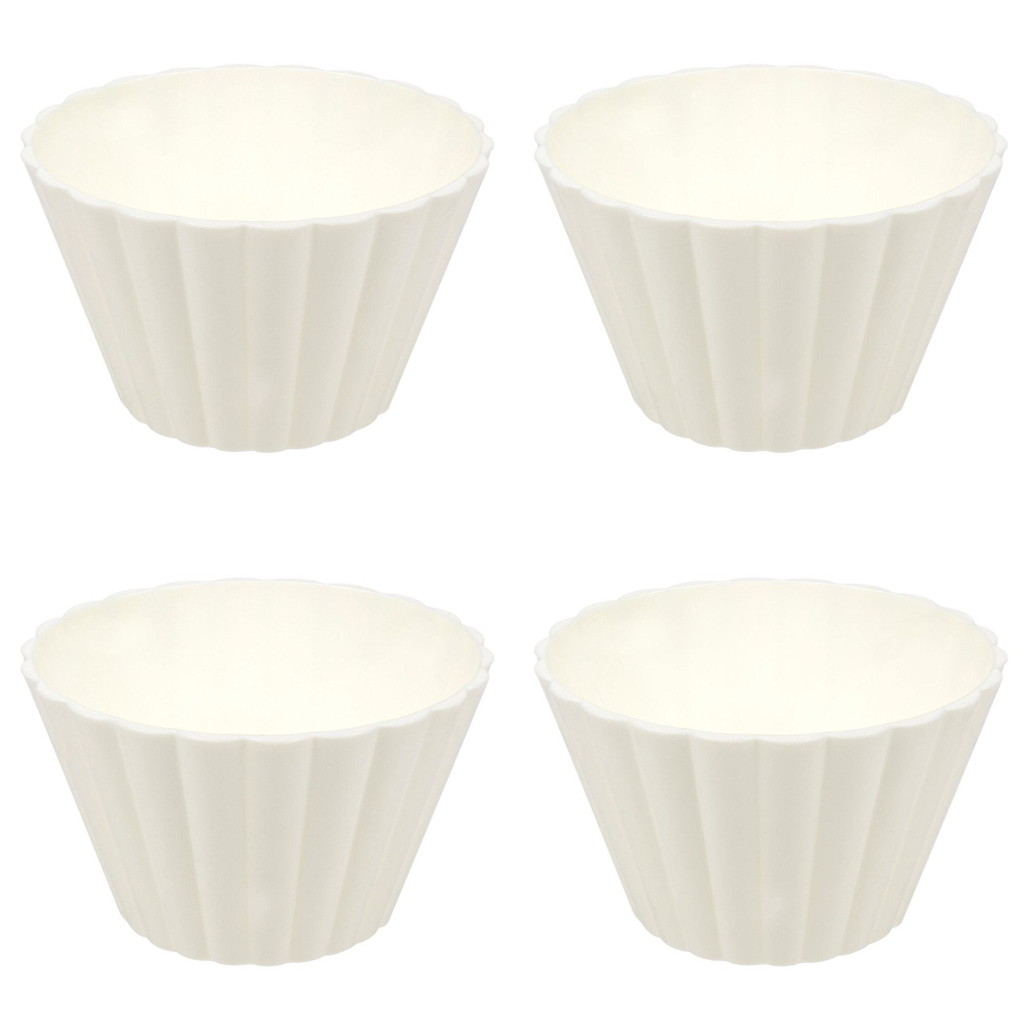 Set boluri, 4 piese, 125 ml, Plastic, Alb - eMAG.ro