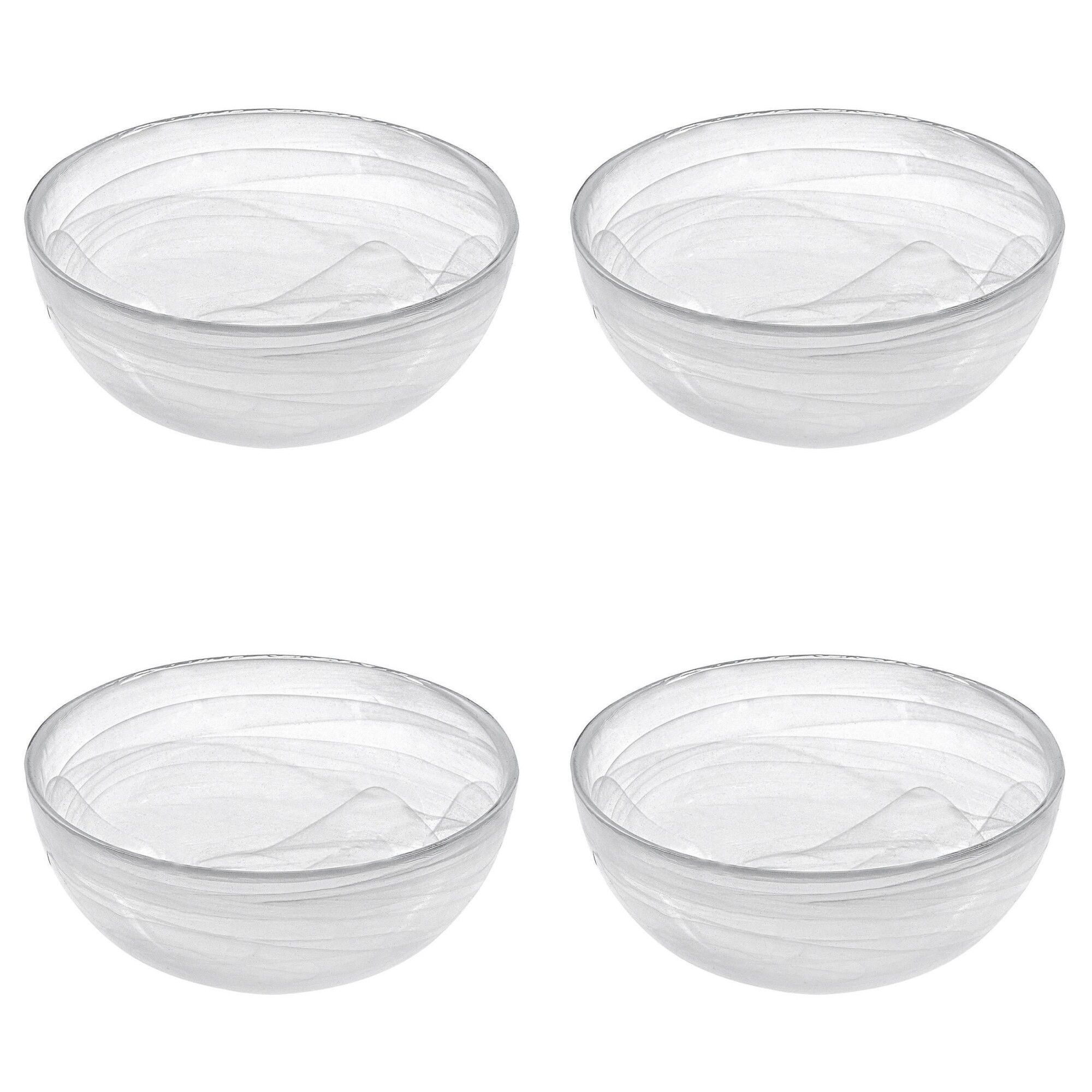 Set boluri, 4 piese, 600 ml, Sticla, Alb - eMAG.ro