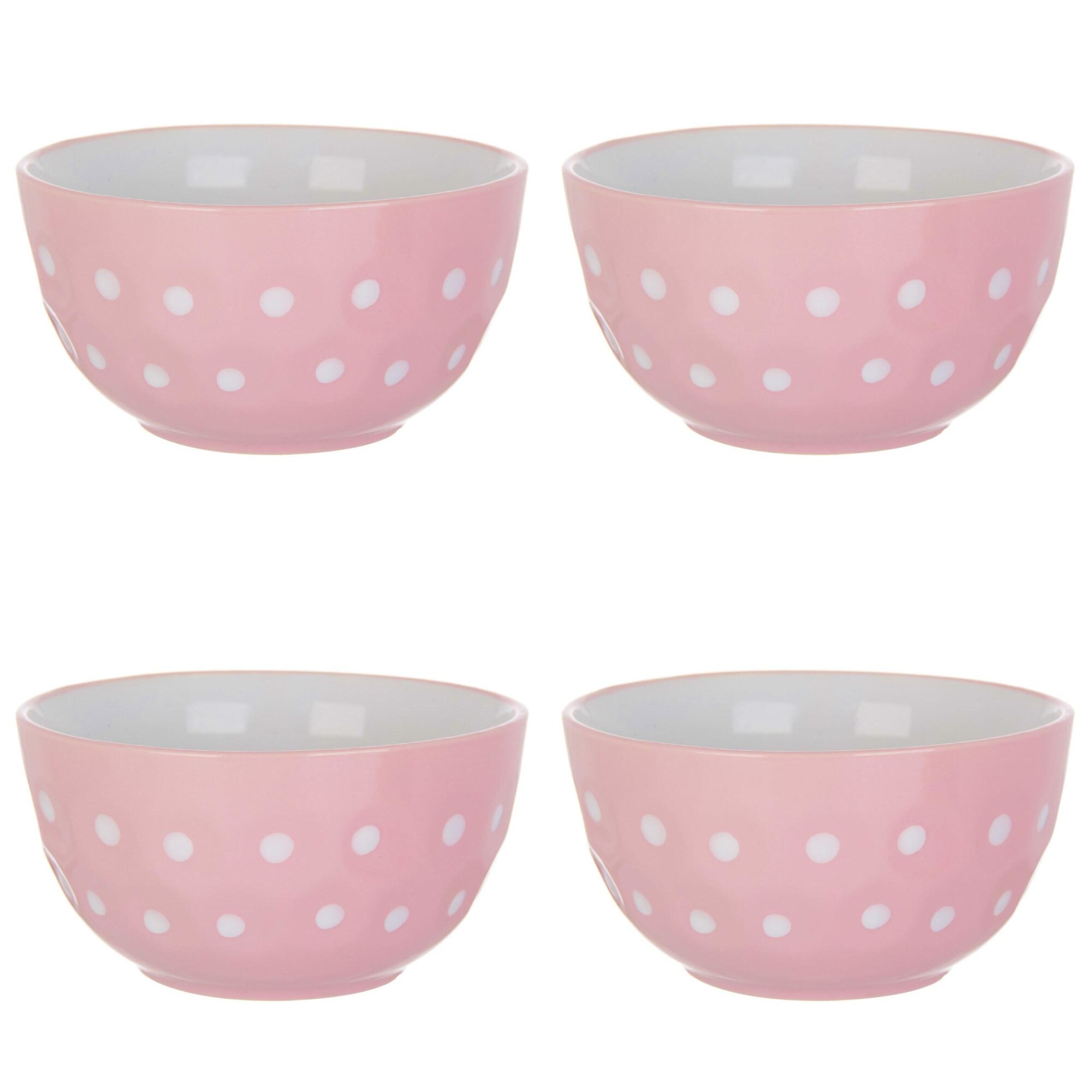 Set boluri, 4 piese, 680 ml, Ceramica, Roz - eMAG.ro